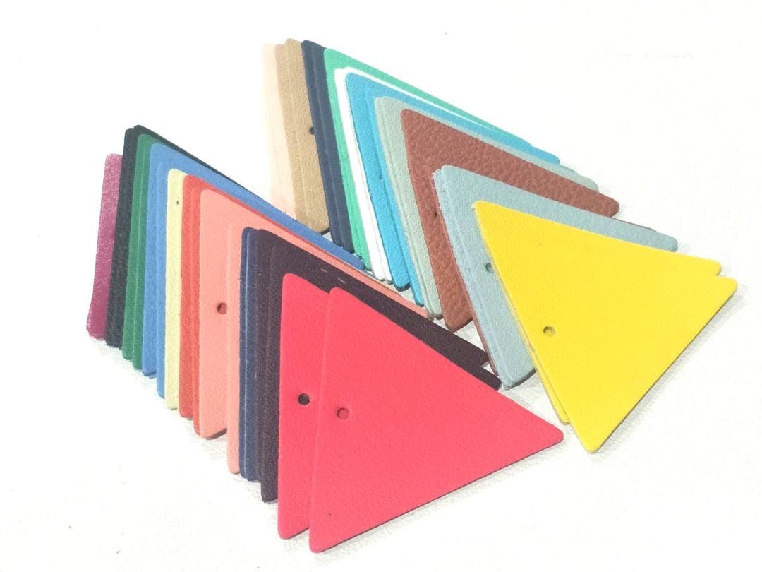 Triangle Shape, Leather Triangle, 2 Sizes 1 9/16" (40mm.) & 2" (50mm ...