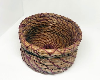 Handmade Pine Needle Basket Mermaid Basket Small Basket Organic Pine Needle Basket Rustic Basket ...
