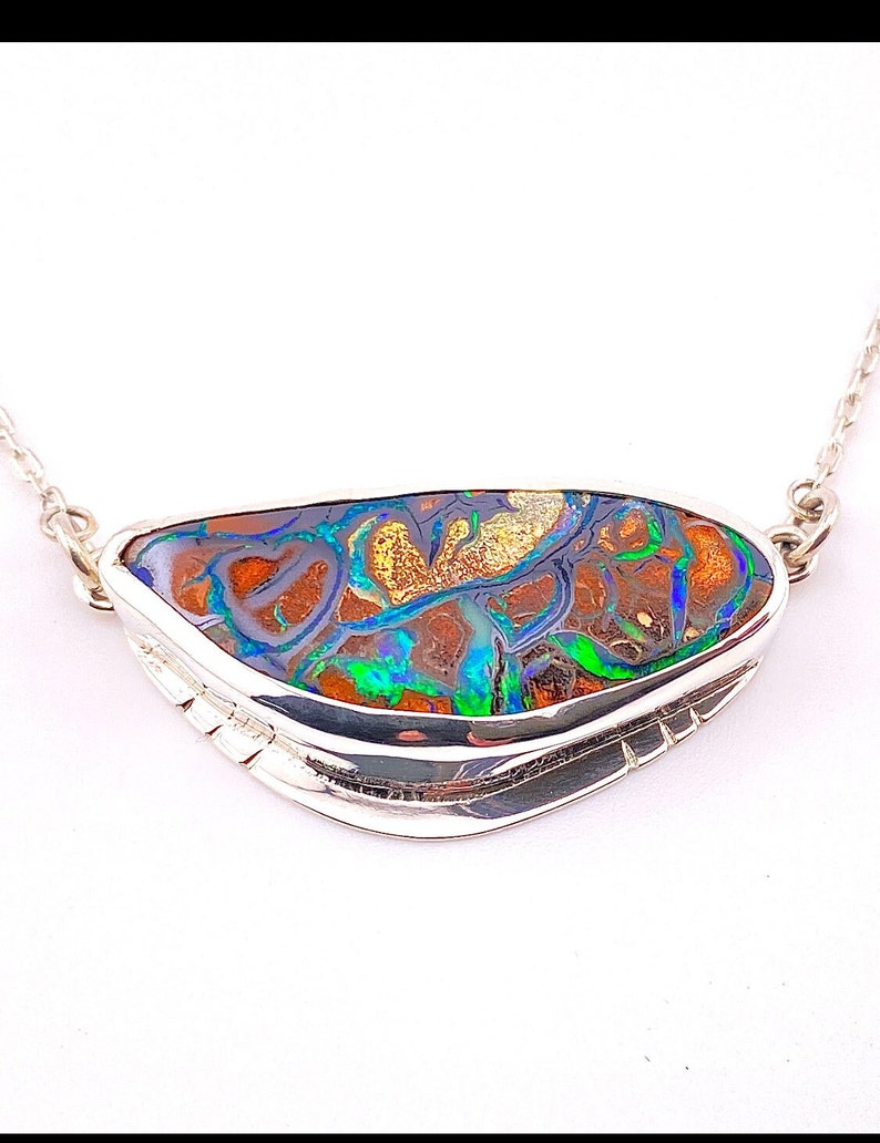 Stunning Free-form Australian Koroit Opal Pendant and Necklace ...