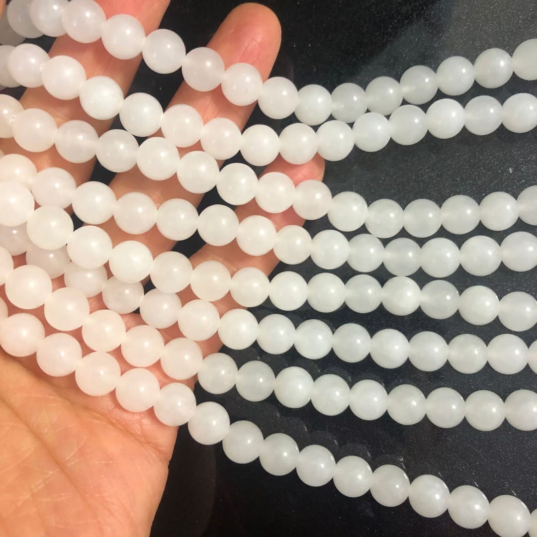 8mm Natural White Nephrite Gemstone,nephrite Beads,nephrite Jewelry ...