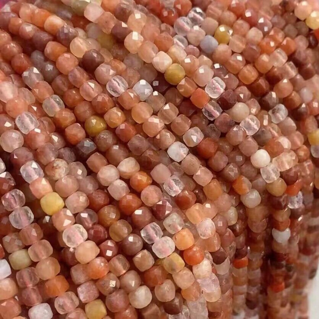 4mm Natural Rainbow Rutile Quartz Cube Beads,rutilated Quartz Dice Bead ...