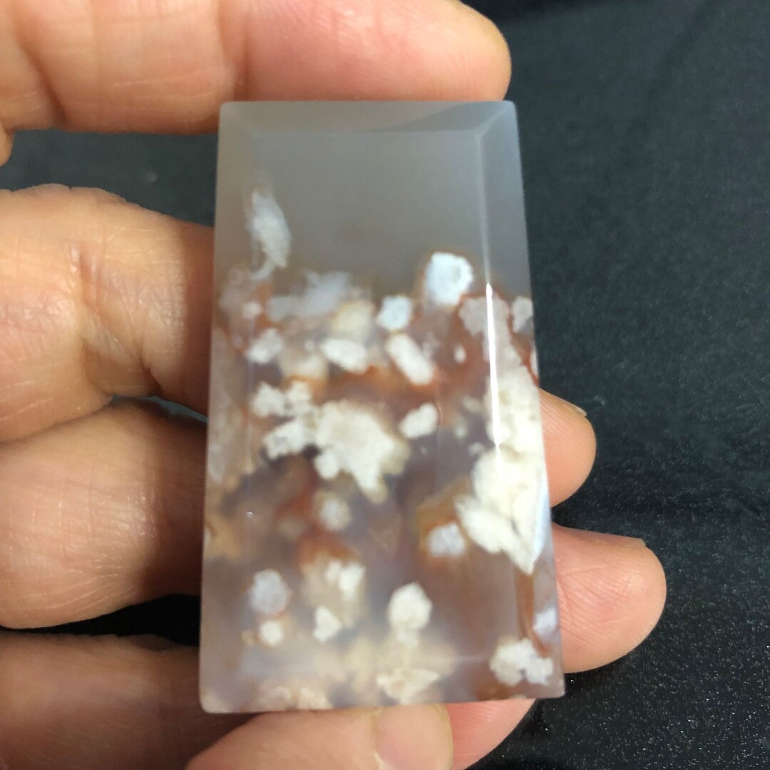 1pc Natural Sakura Flower Agate Charms,undrilled Snowflake Agate ...