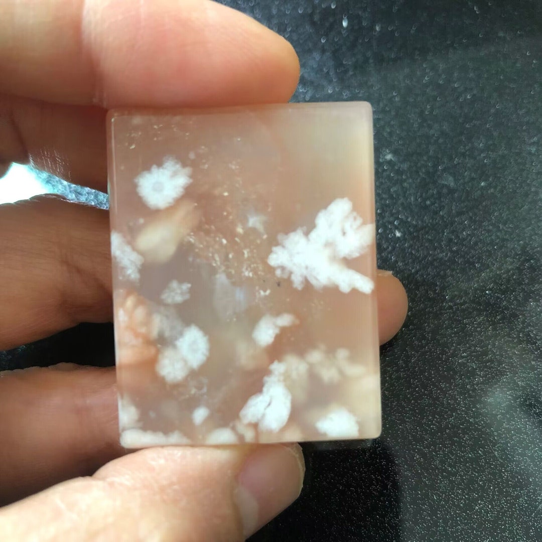 1pc Natural Sakura Flower Agate Charms,undrilled Snowflake Agate ...