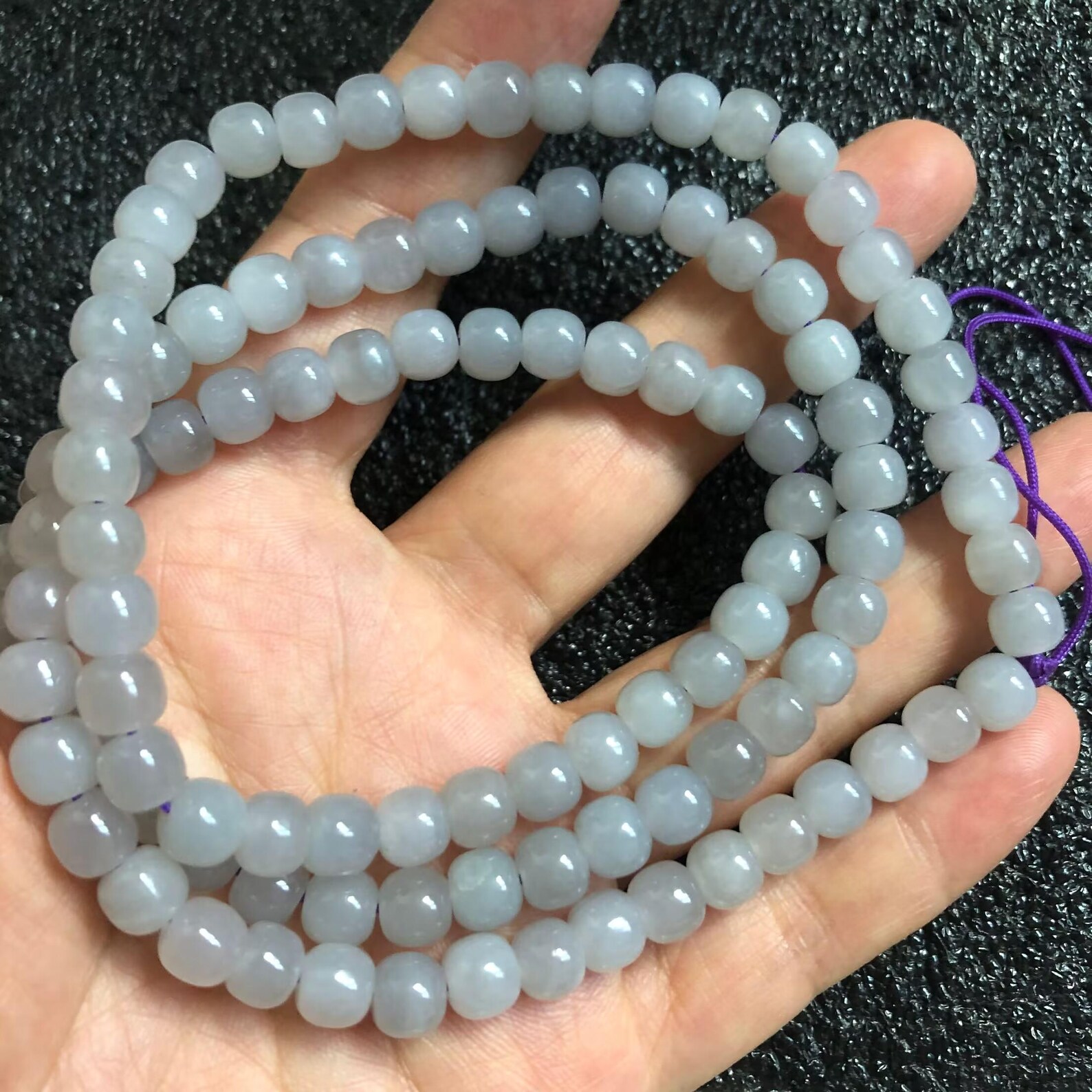 6x7mm Natural Untreated Smoky Purple Nephrite Barrel Beads,108 Rosary ...