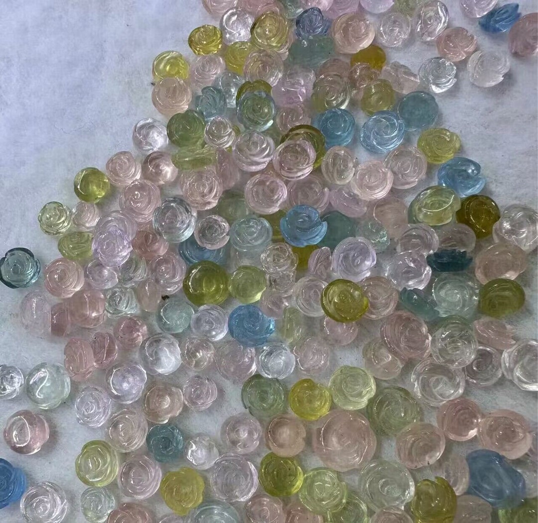 2pc Natural Untreated Pink Beryl Rose Charms,undrilled 3d Carved ...