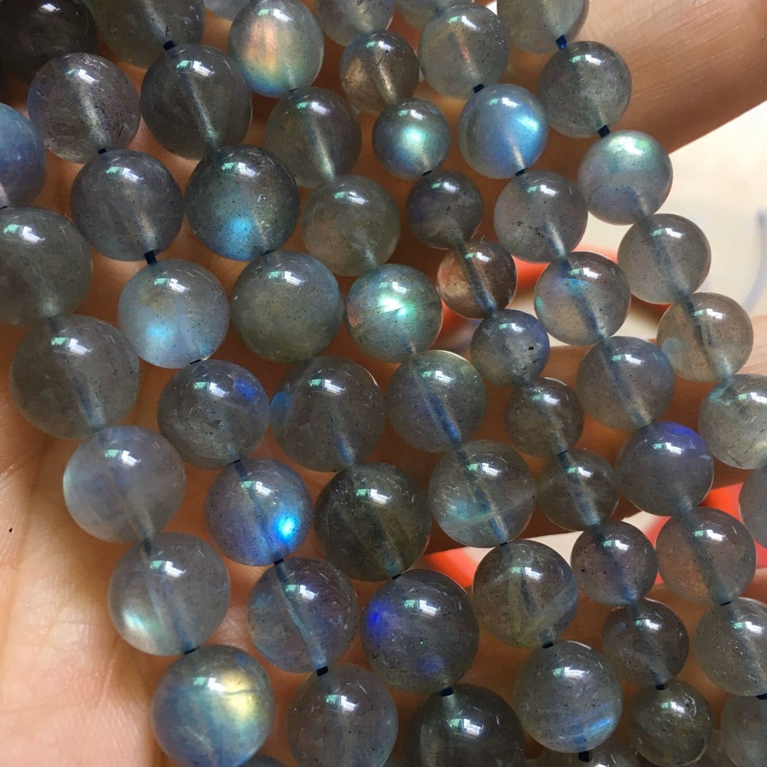 9-10mm Natural Blue Yellow Auru Labradorite Beadsgrey - Etsy