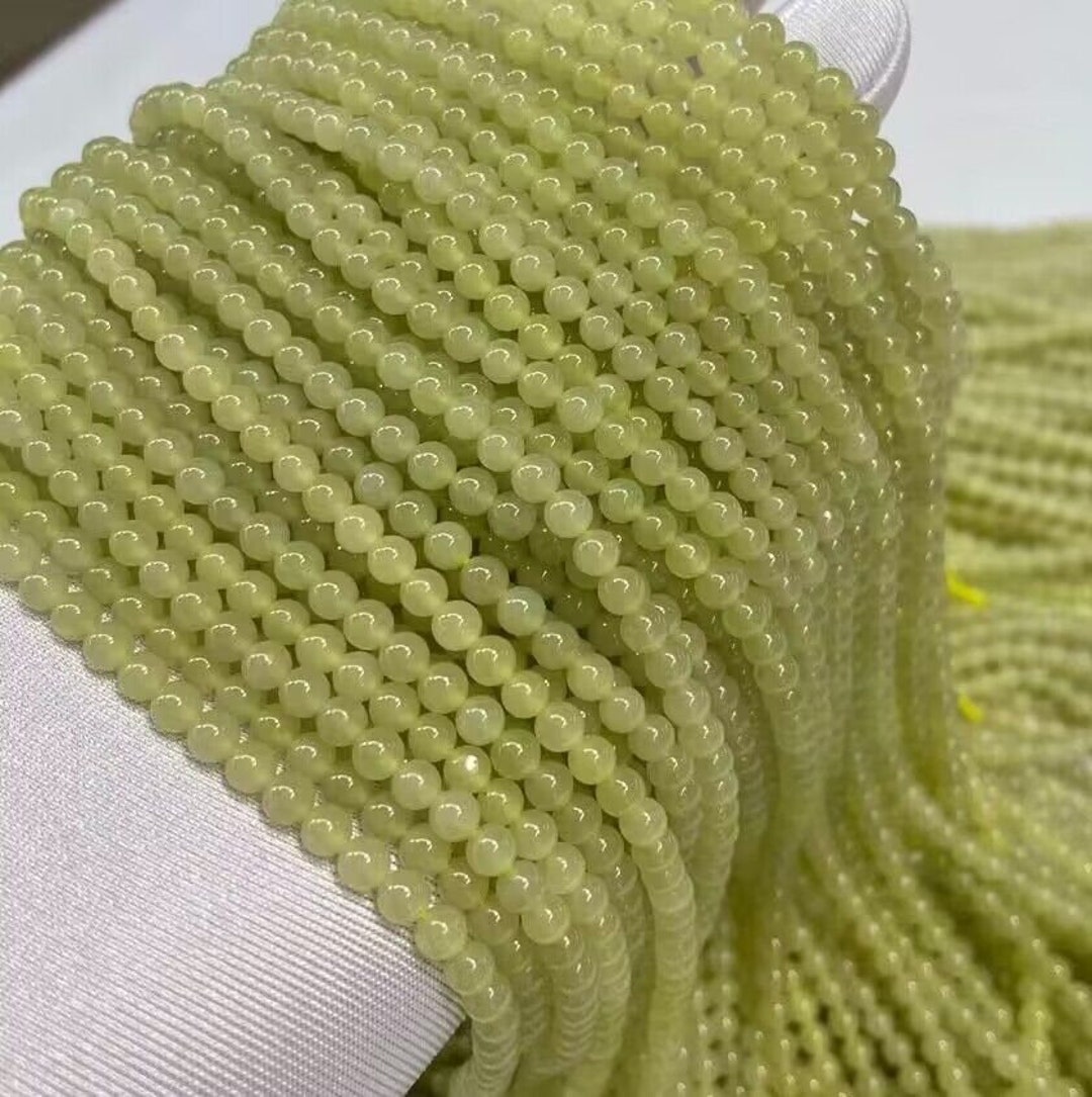 4mm Natural Untreated Yellow Nephrite,nephrite Malas,aaaaa,138 Rosary ...