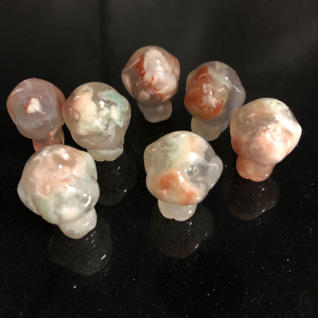 1pc Natural Untreated Flower Agate Dog Charms,puppy Charms,3d Carved ...