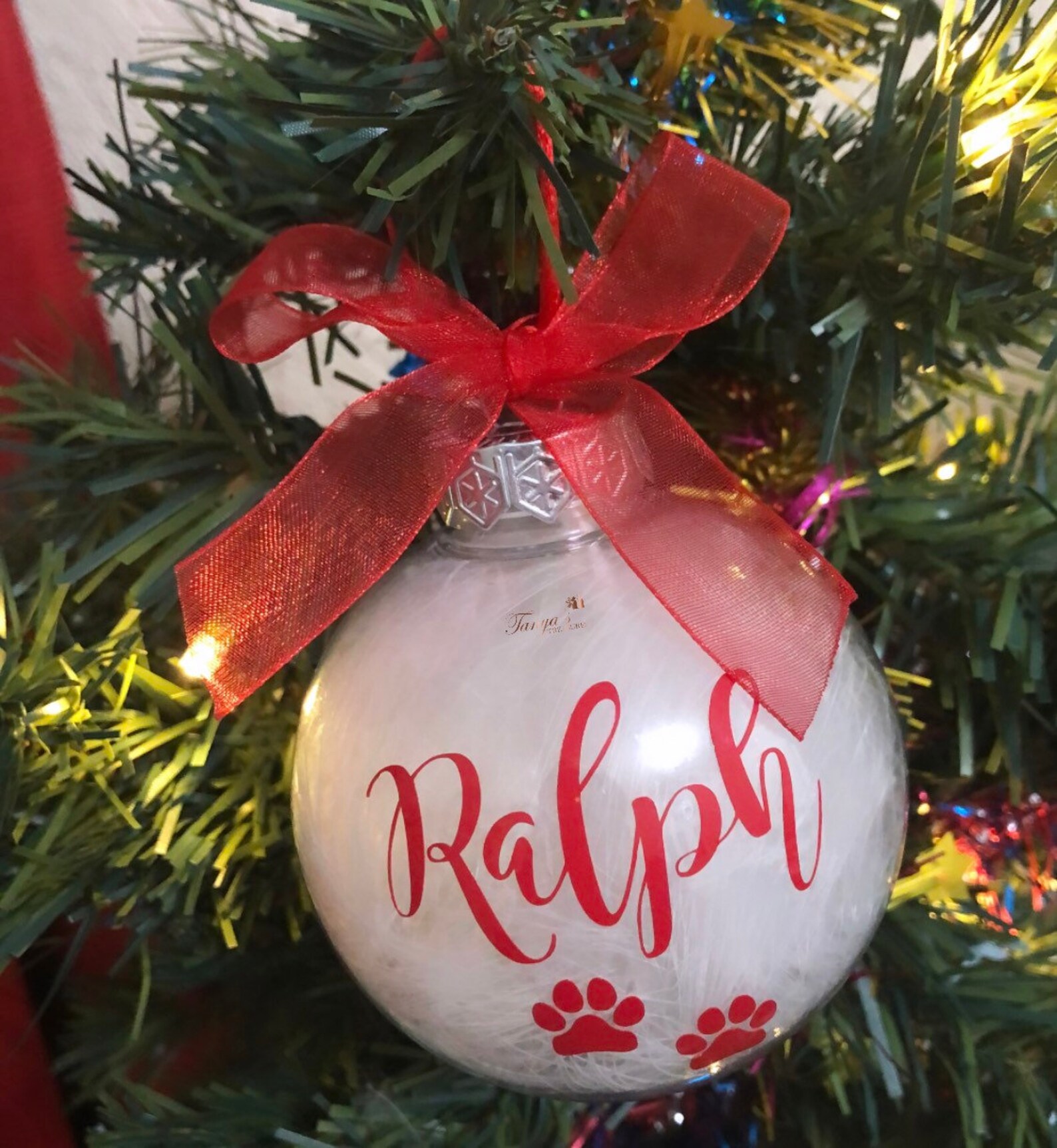 Cat Bauble Cat Bauble Personalised Personalised Paw Print - Etsy UK