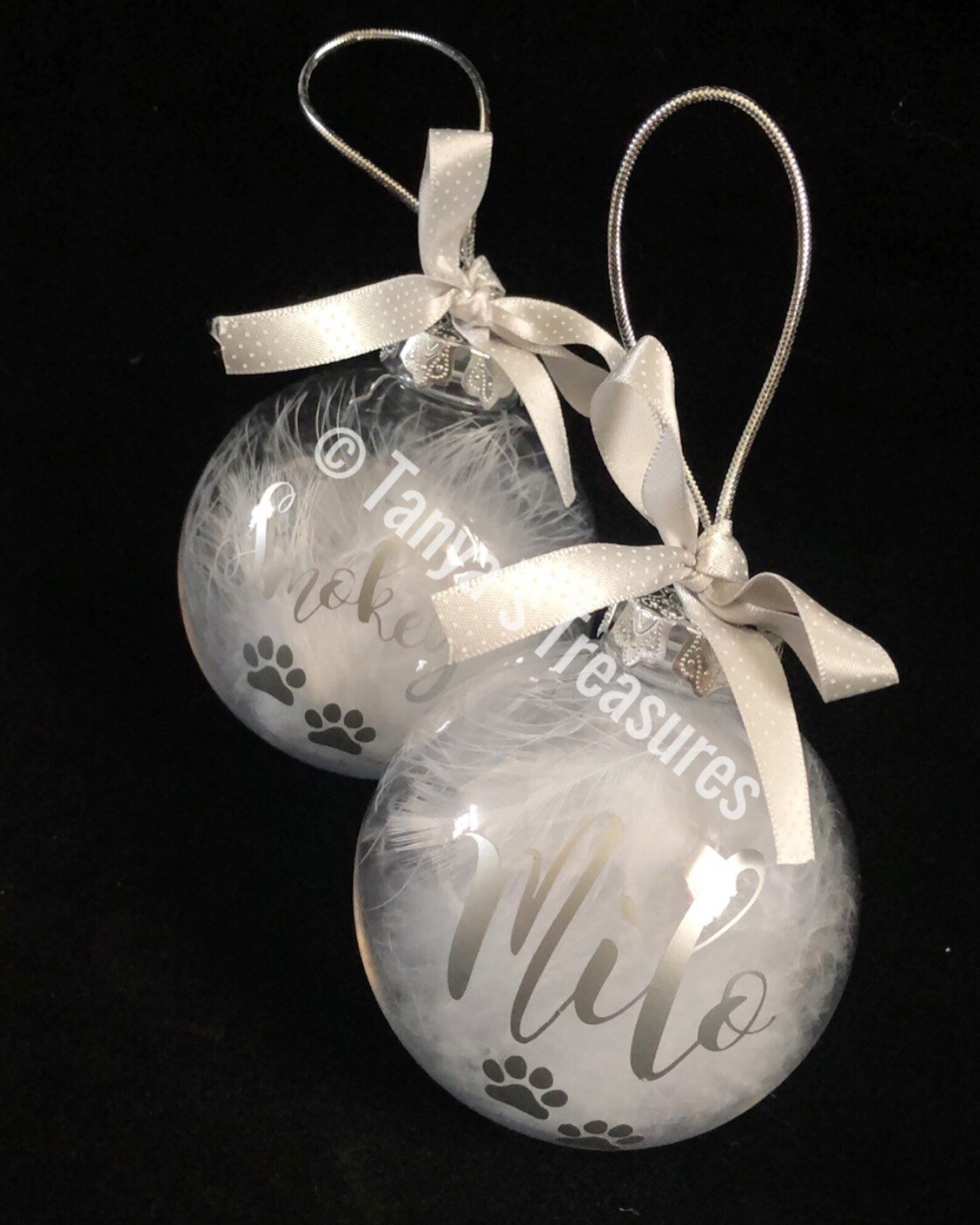 Cat Bauble Cat Bauble Personalised Personalised Paw Print | Etsy