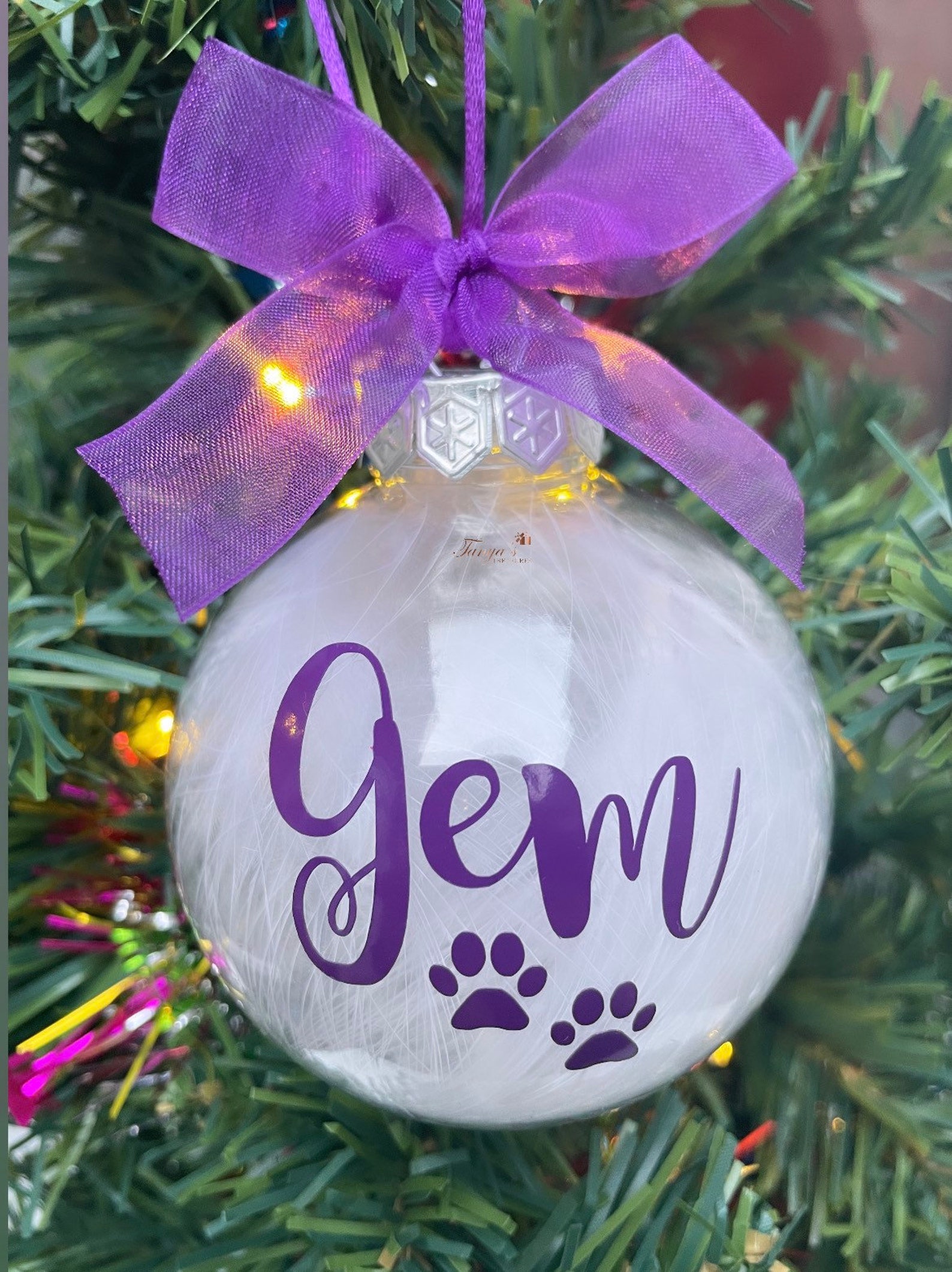 Cat Bauble Cat Bauble Personalised Personalised Paw Print - Etsy UK