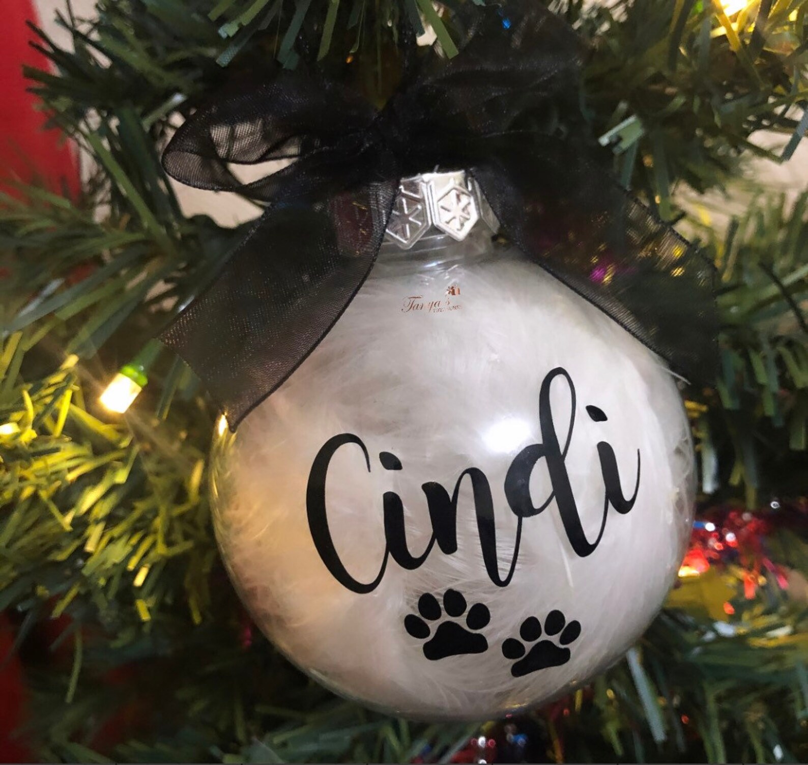 Cat Bauble Cat Bauble Personalised Personalised Paw Print - Etsy UK