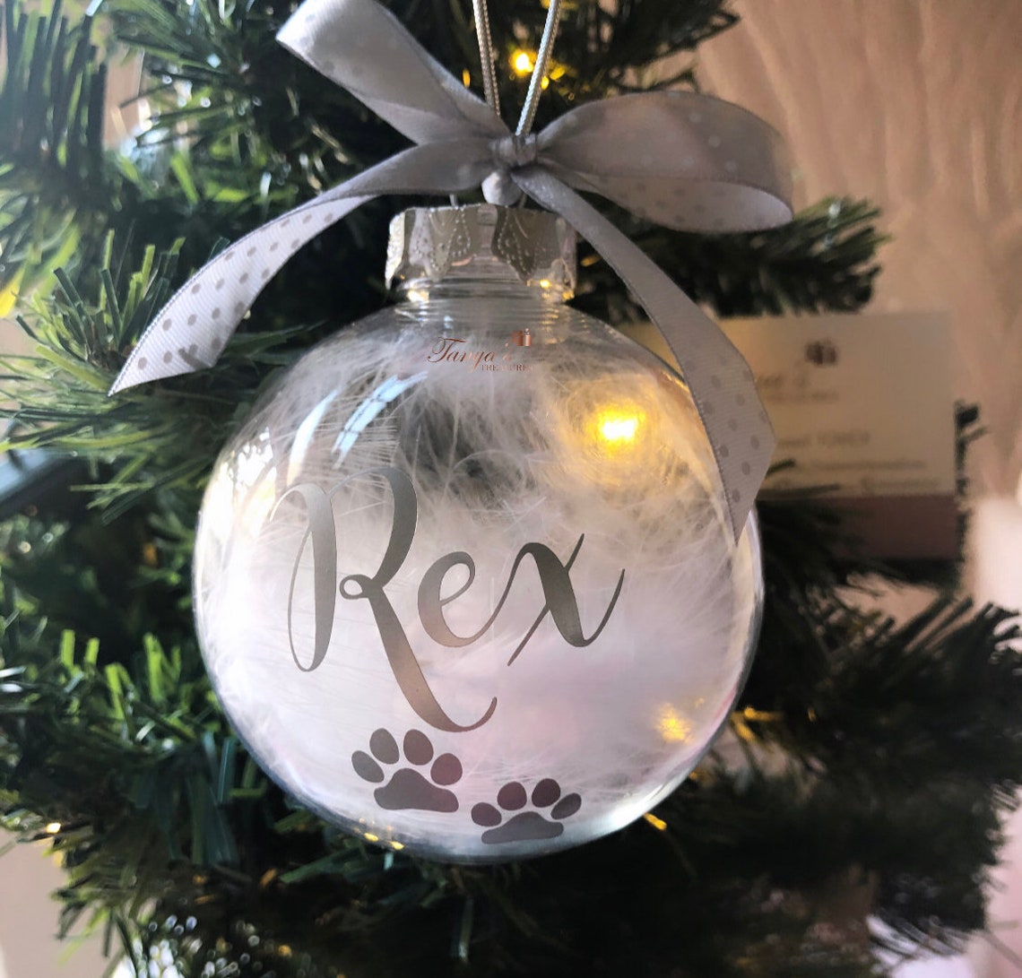 Cat Bauble Cat Bauble Personalised Personalised Paw Print - Etsy UK