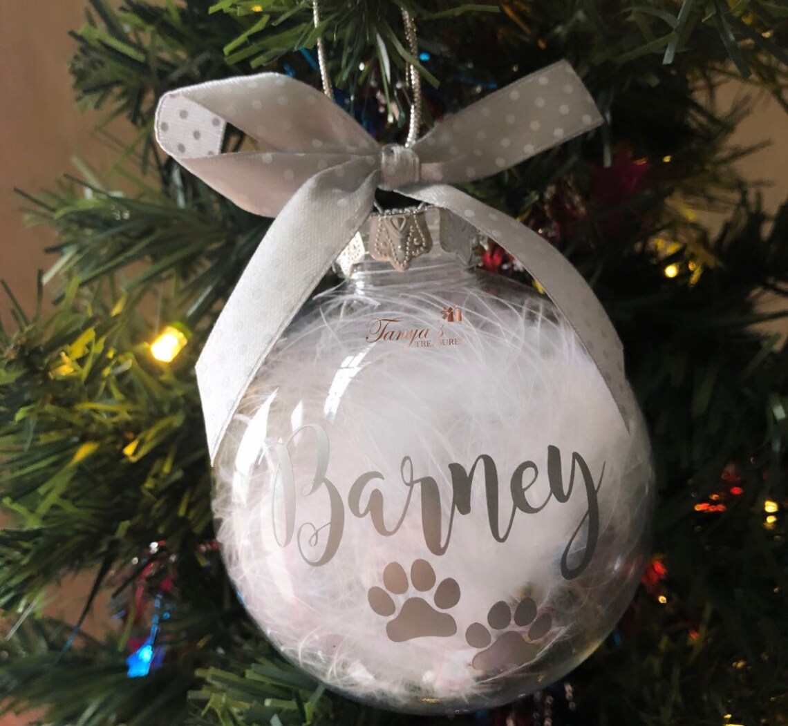 Cat Bauble Cat Bauble Personalised Personalised Paw Print - Etsy UK