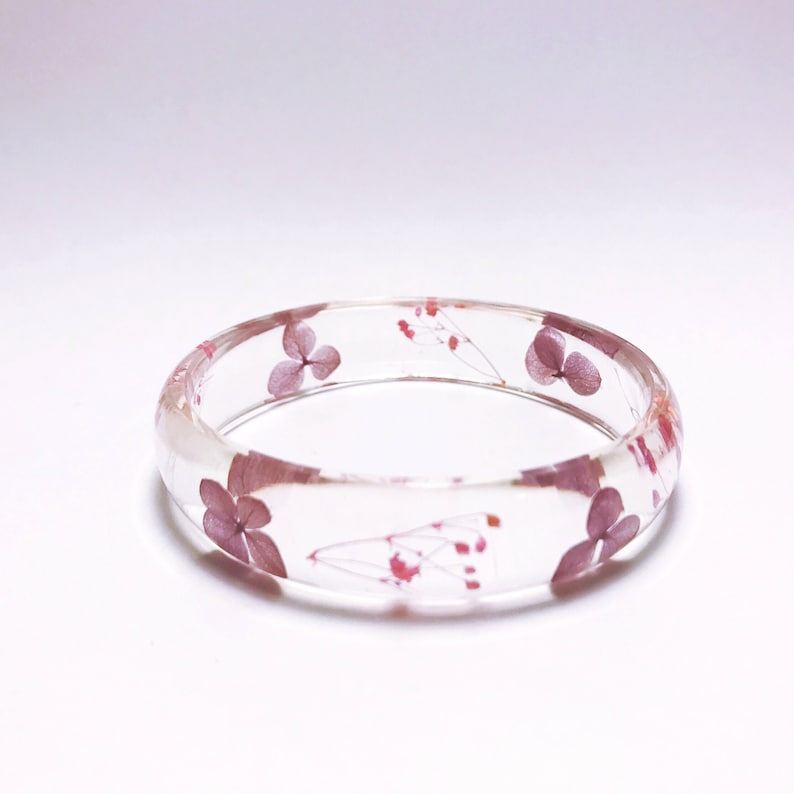 Pressed Flower Bangle, Real Flower Bangle, Resin Bangle, Botanical Jewellery, Real Flower ...