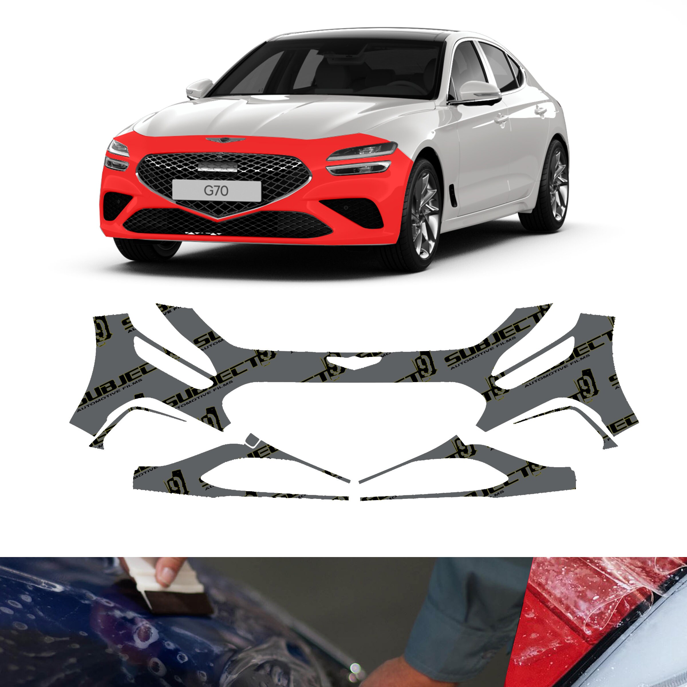 2022-2024 Genesis G70 Pre-cut Front Bumper Paint Protection Clear Film PPF Wrap Bra - Etsy