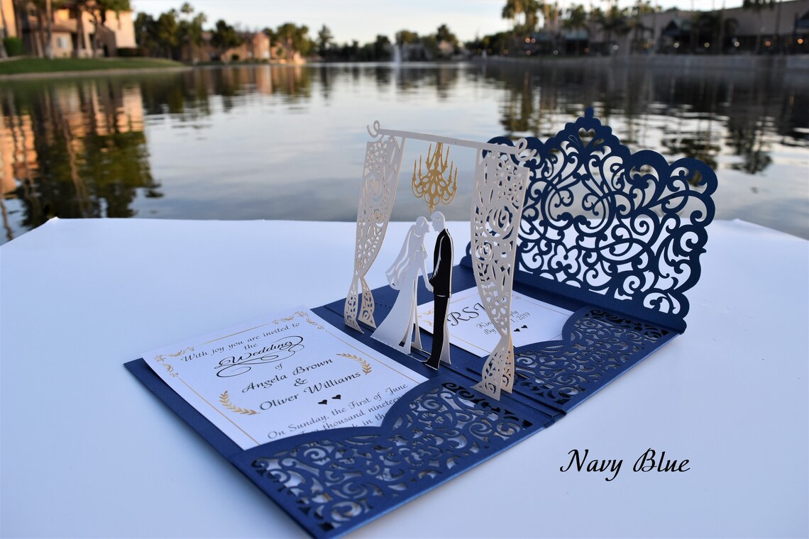 Pop up Wedding Invitations Sample Chandelier Design | Etsy