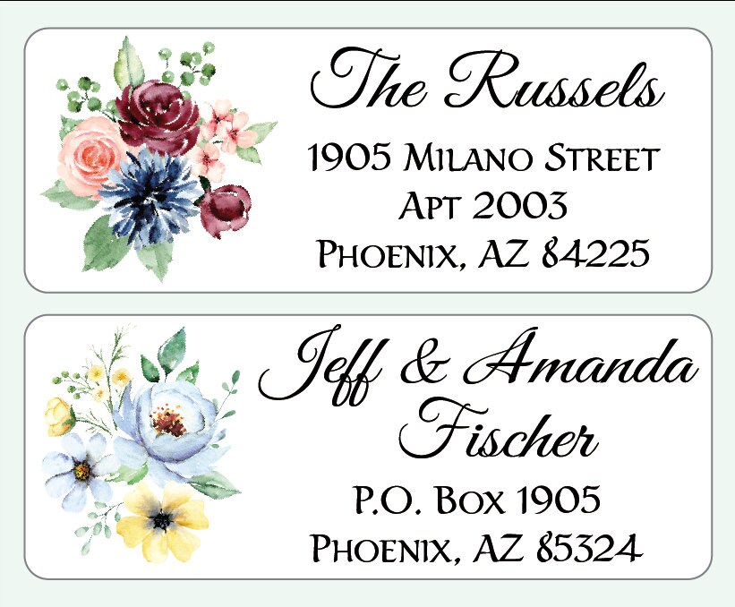 Flower Address Labels Personalized Return Address Labels - Etsy