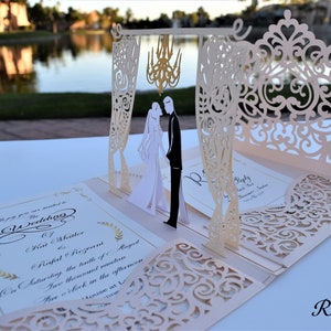 Pop up Wedding Invitations Sample Chandelier Design | Etsy