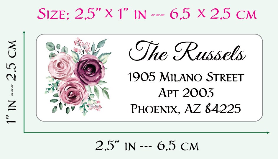 Flower Address Labels Personalized Return Address Labels - Etsy Canada