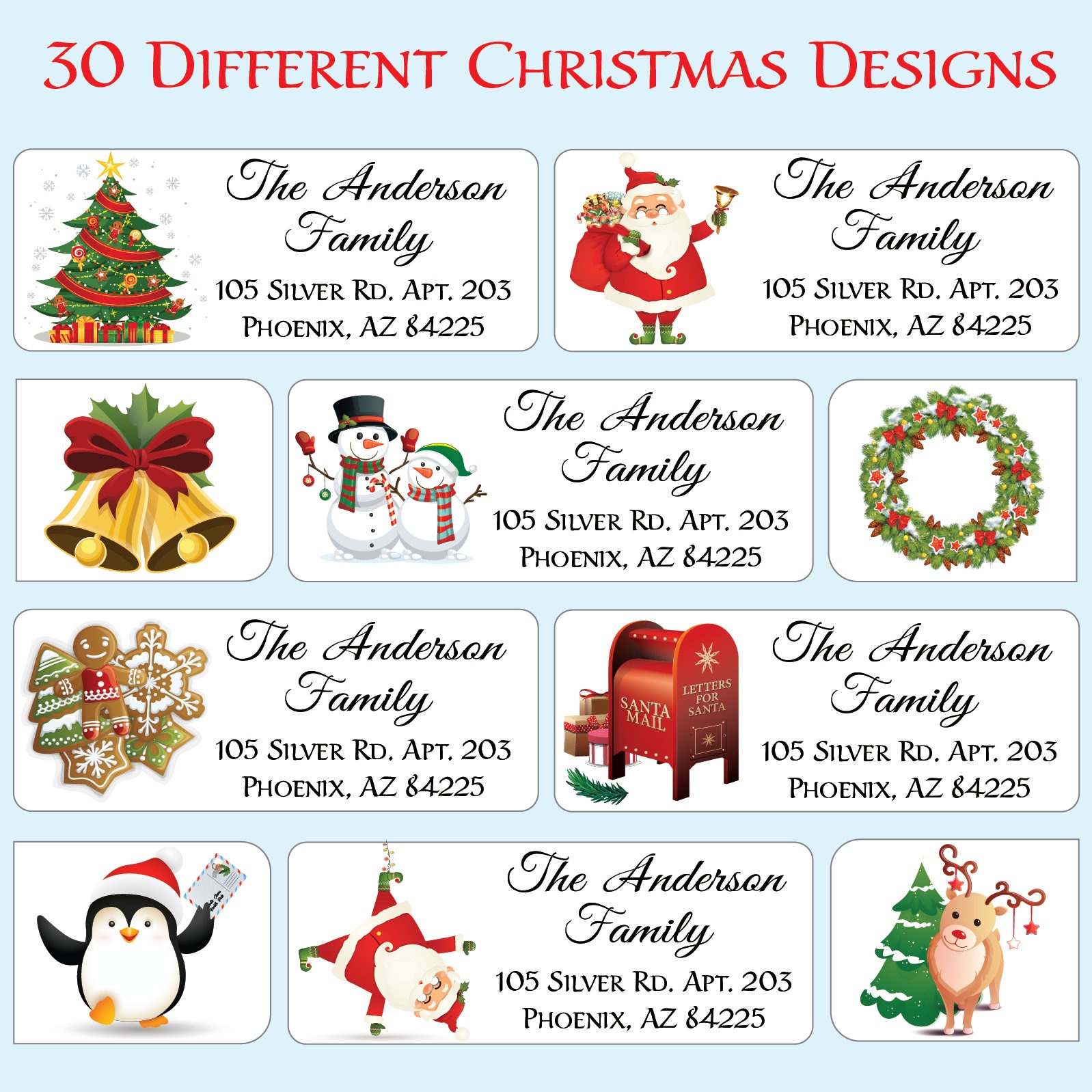 Christmas Address Labels Personalized Return Address Labels | Etsy