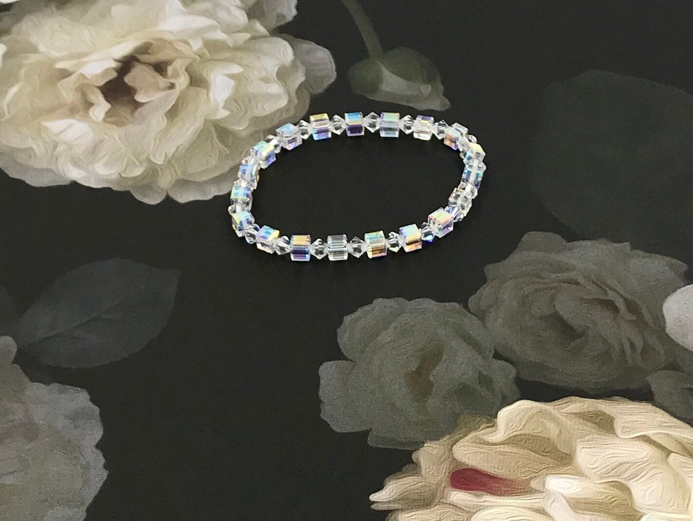 Girls Swarovski Crystal Bracelet,swarovski Crystal Cube Bracelet,aurora ...