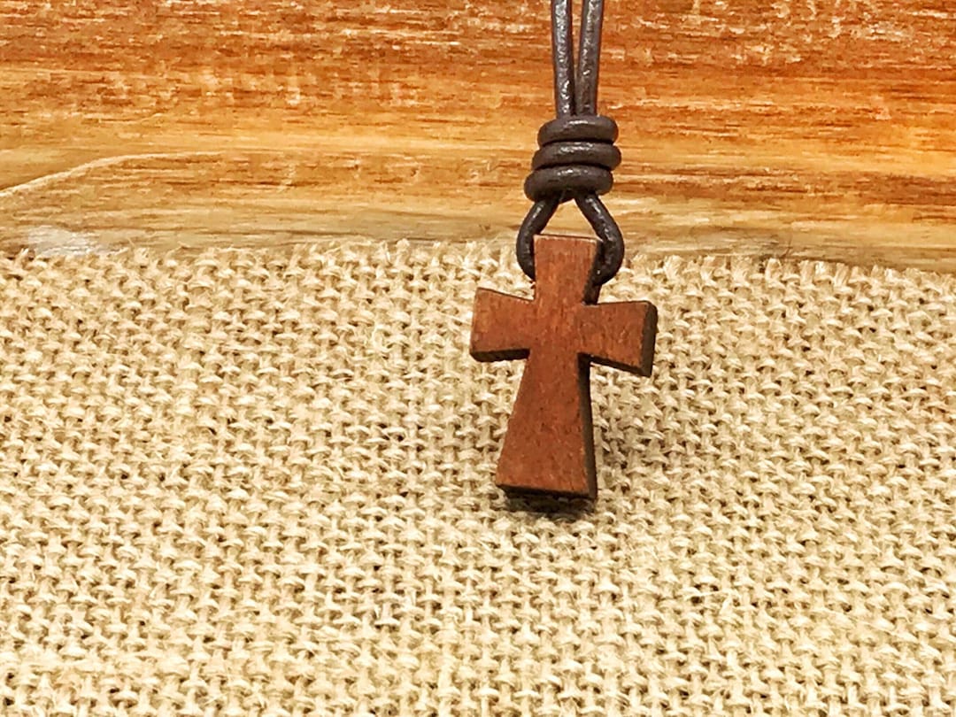 Kids Wooden Cross Necklace,boy's Cross Necklace,brown Wooden Cross ...