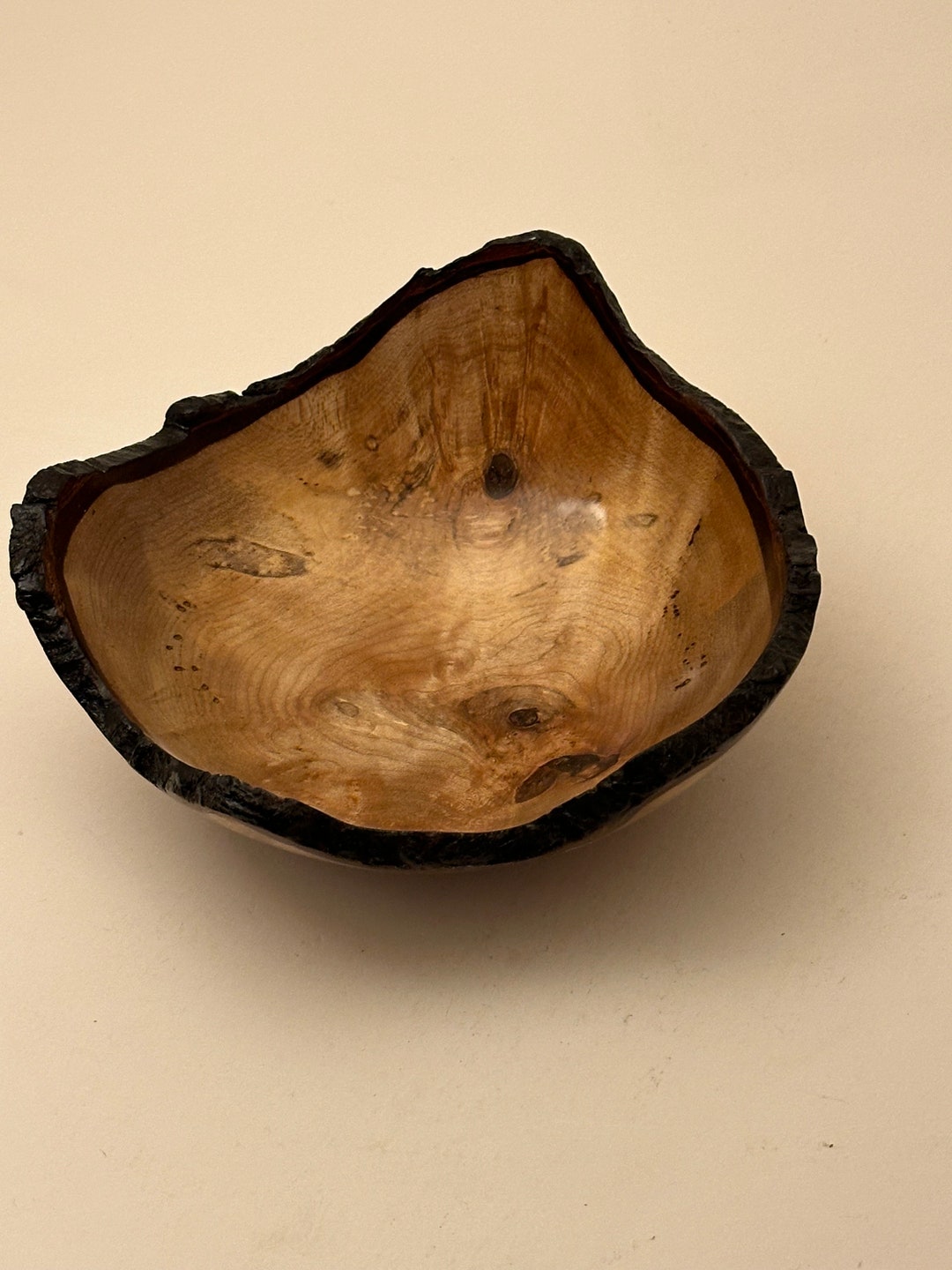 Maple Burl Bark Edge Bowl - 7 Inches - #01093 - Etsy