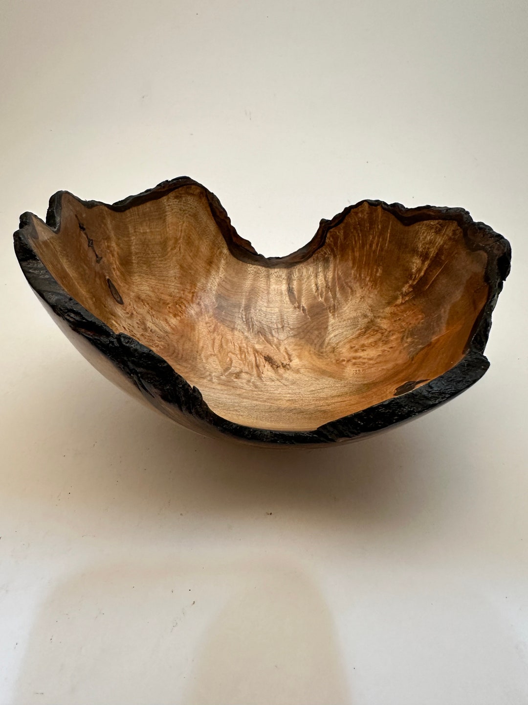 7 Maple Burl Bark Edge Bowl 01068 - Etsy