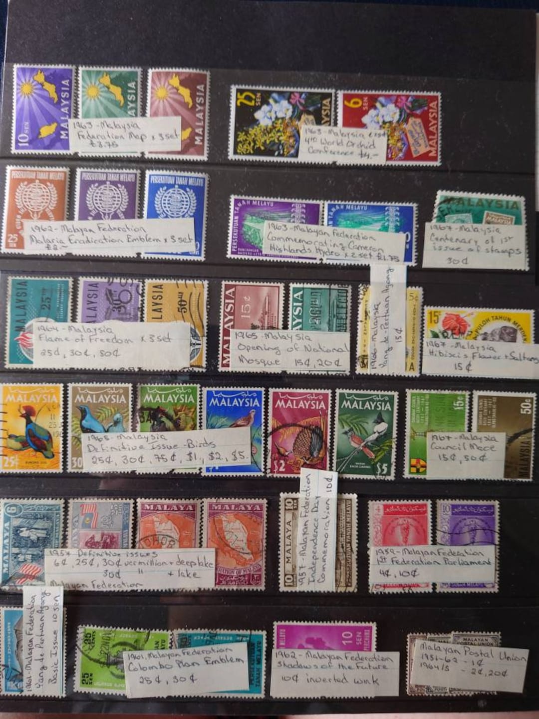 Malaysia/malayan Federation Postage Stamps X 40 Stamps Years Between ...