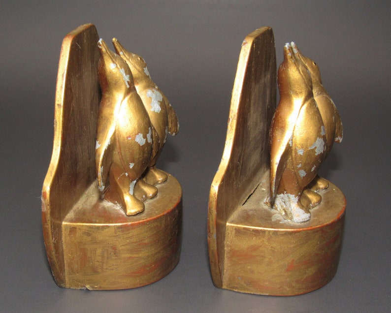 Rare Art Deco NUART CREATIONS Penguin Bookends Signed C.1920-30's ...