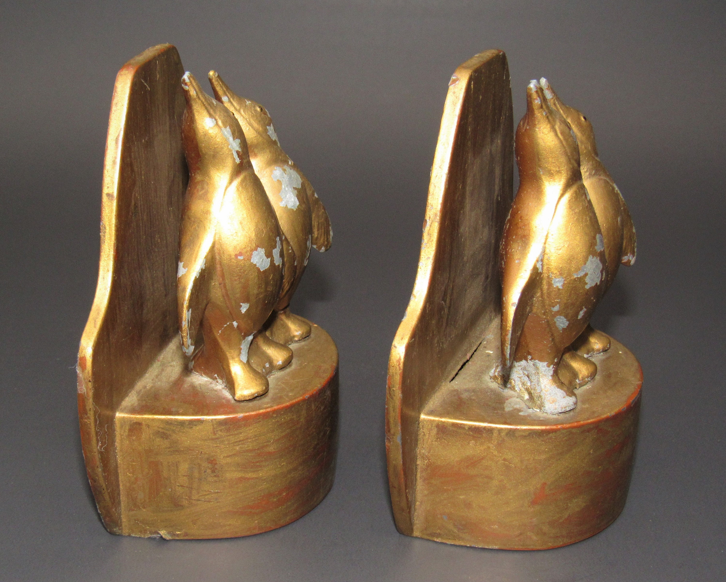 Rare Art Deco NUART CREATIONS Penguin Bookends Signed C.1920-30's ...