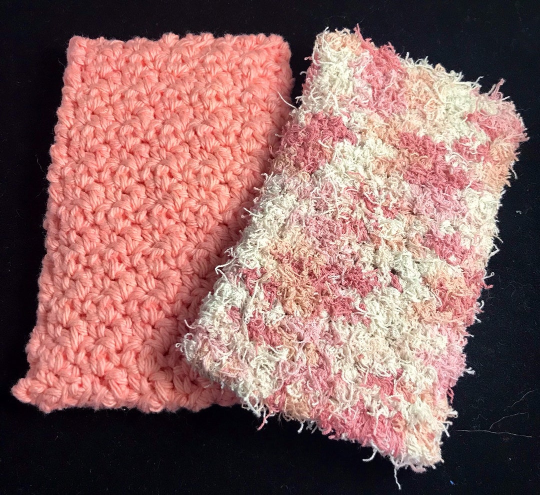 Crochet Scrubby Sponge Set, Double-sided Crochet Sponge, Scrubber ...