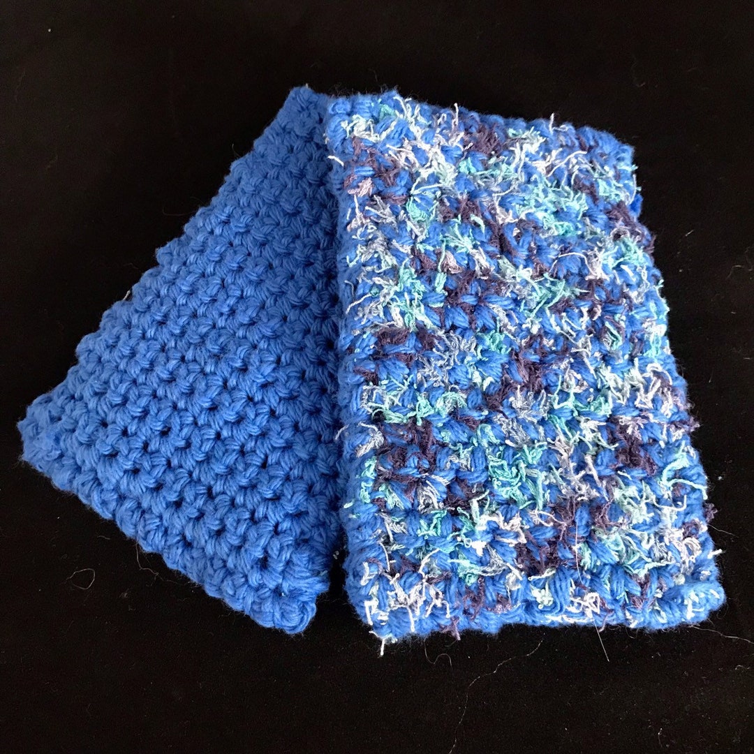 Crochet Scrubby Sponge Set, Double-sided Crochet Sponge, Scrubber ...