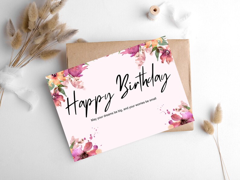 Printable Birthday Card Instant Download Celebration Greeting ...