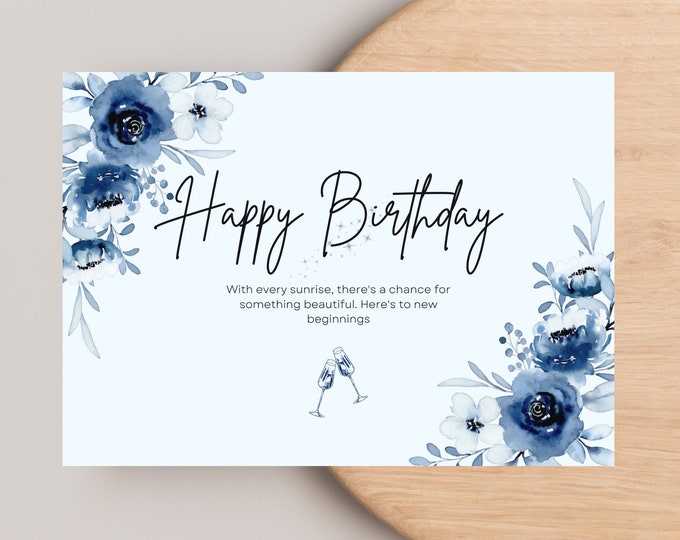 Printable Birthday Card: Personalized Celebration Greeting | Instant ...