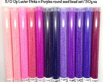 11/0 Opaque Luster Round Seed Bead Set 10 Colors - Etsy