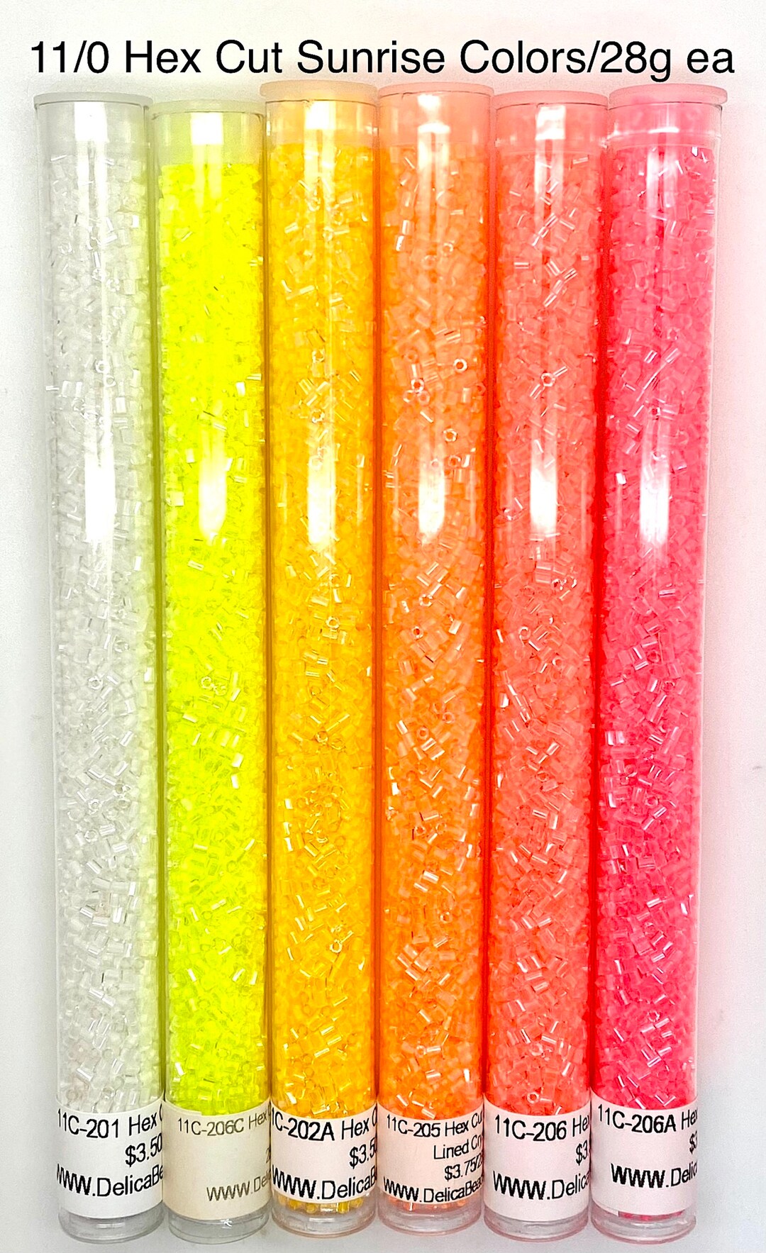 11/0 Hex Cut Sunrise Colors Seed Bead Set - Etsy