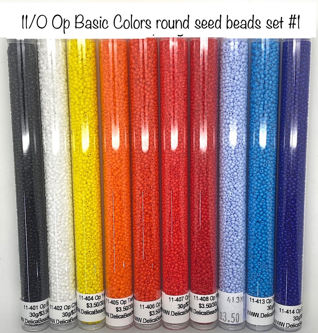 11/0 Basic Colors Round Seed Beads Set #1 - Etsy