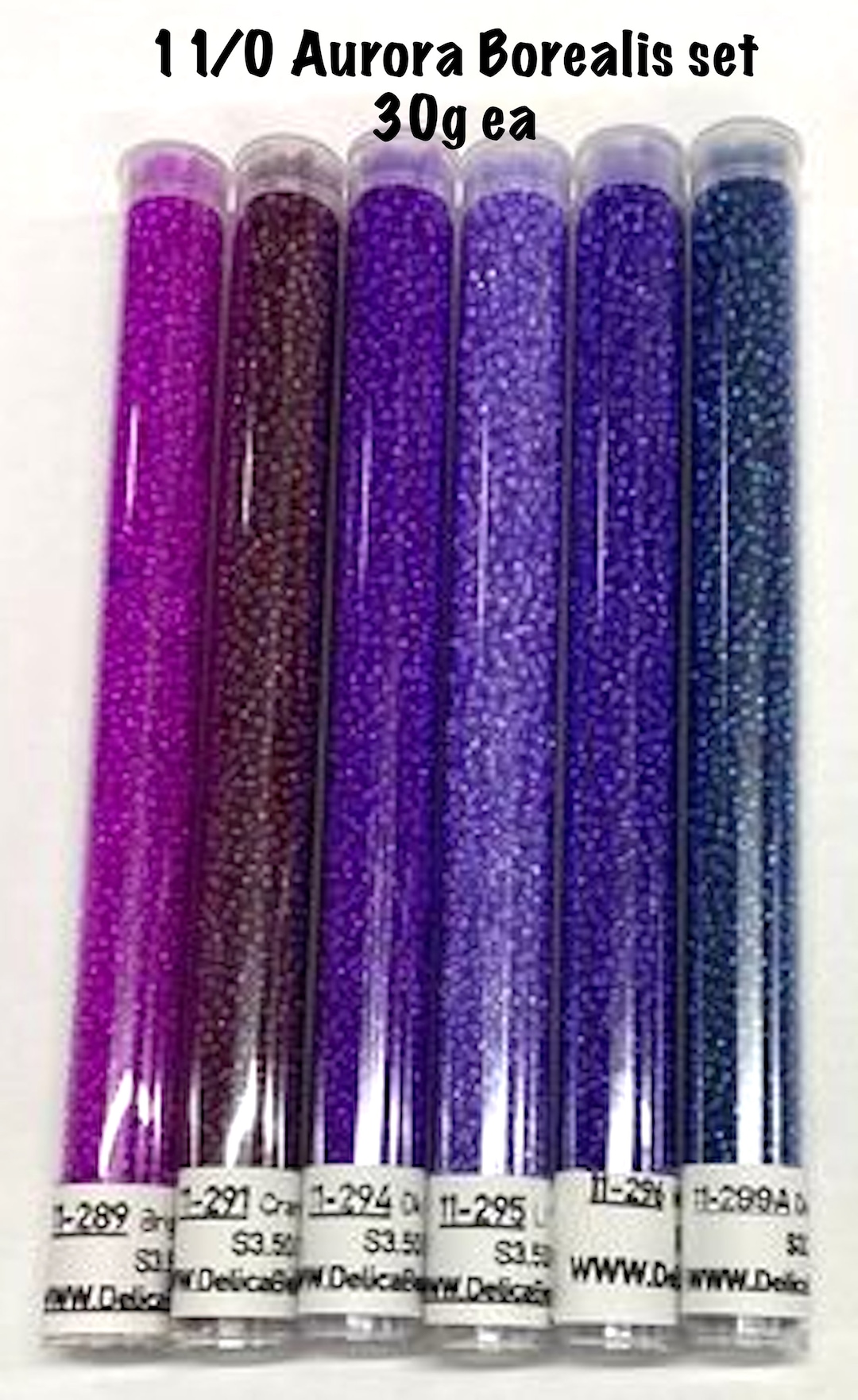 11/0 Aurora Borealis Round Seed Bead Set/30g Ea - Etsy