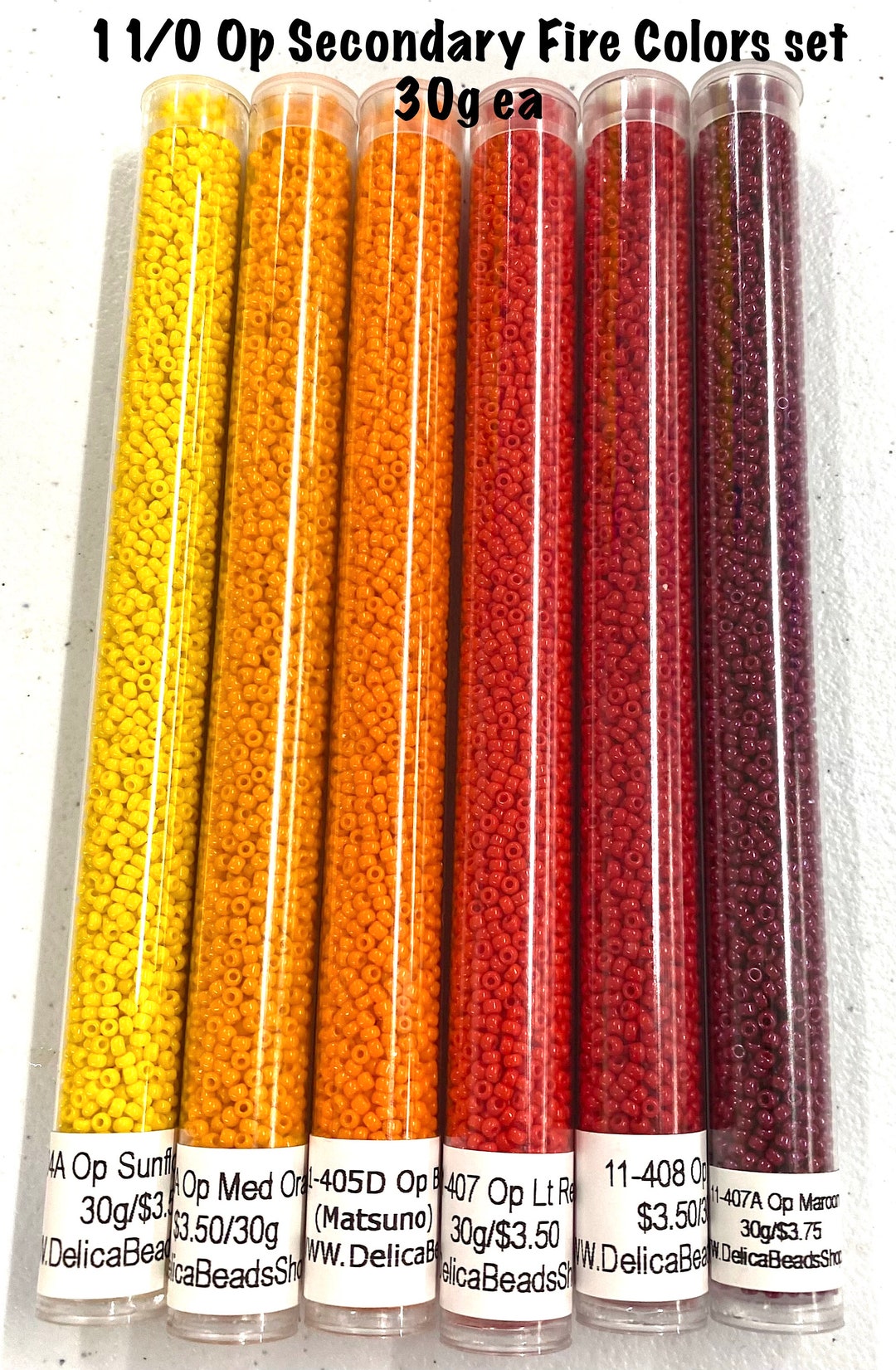11/0 Op Secondary Fire Colors Round Seed Bead Set/30g Ea - Etsy