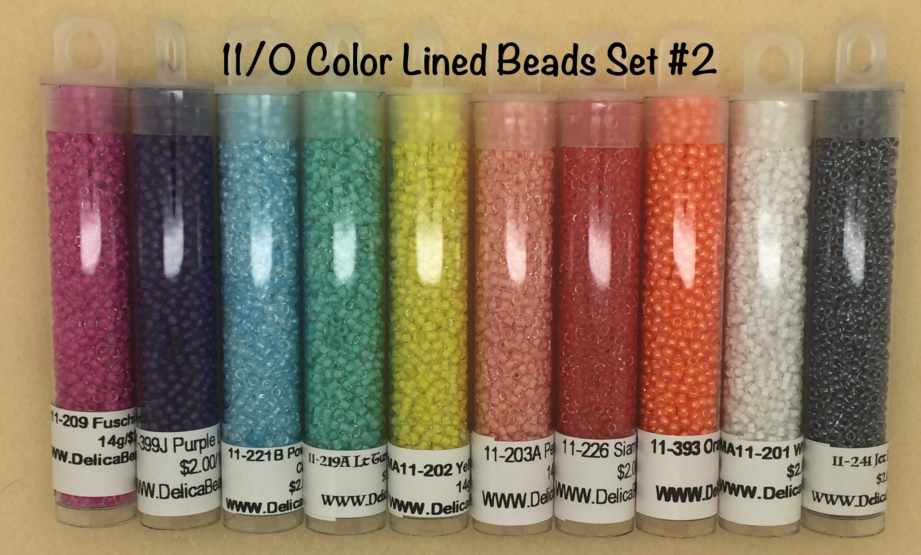 11/0 Color Lined Round Seed Beads Set 2 choose 14g or 30g | Etsy