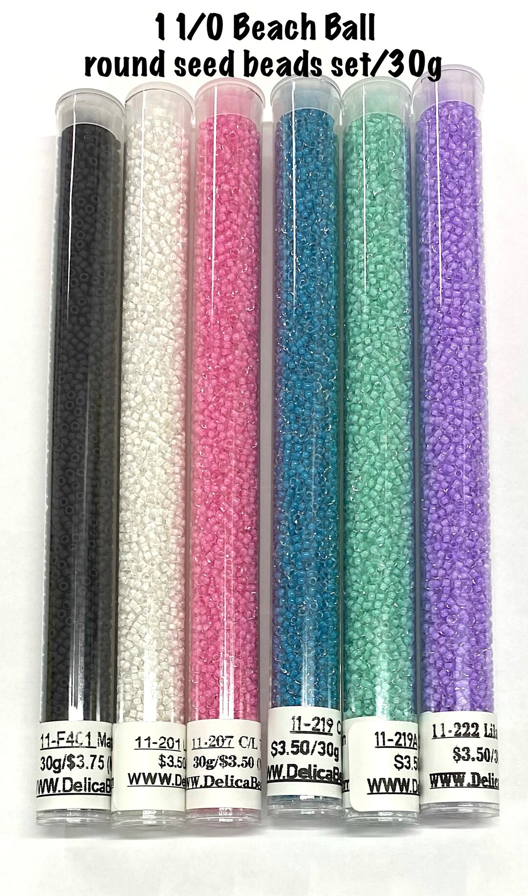 11/0 Beach Ball Round Seed Bead Set/30g Ea - Etsy