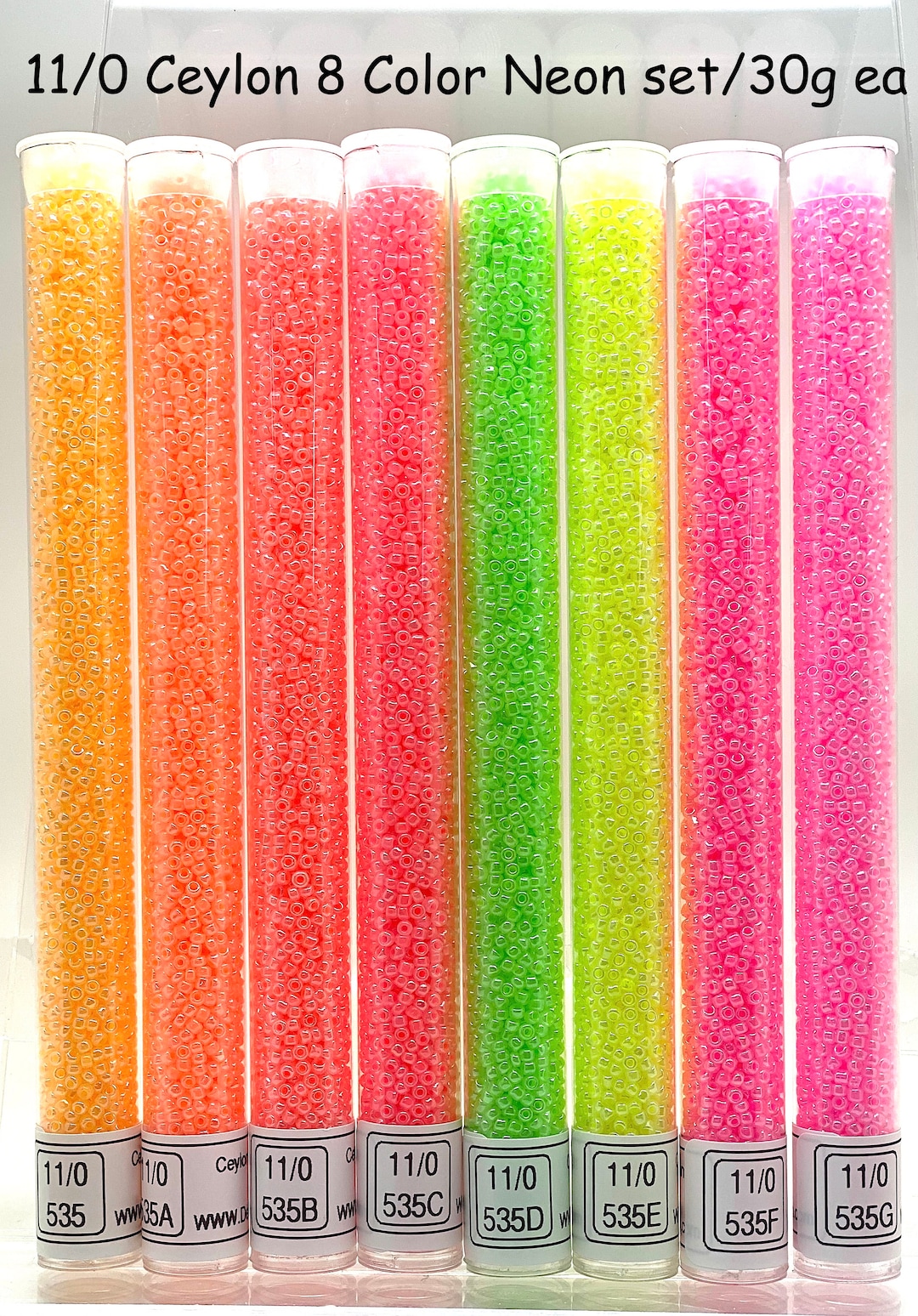 11/0 Ceylon Neon 8 Colors Round Seed Bead Set/30g Ea - Etsy