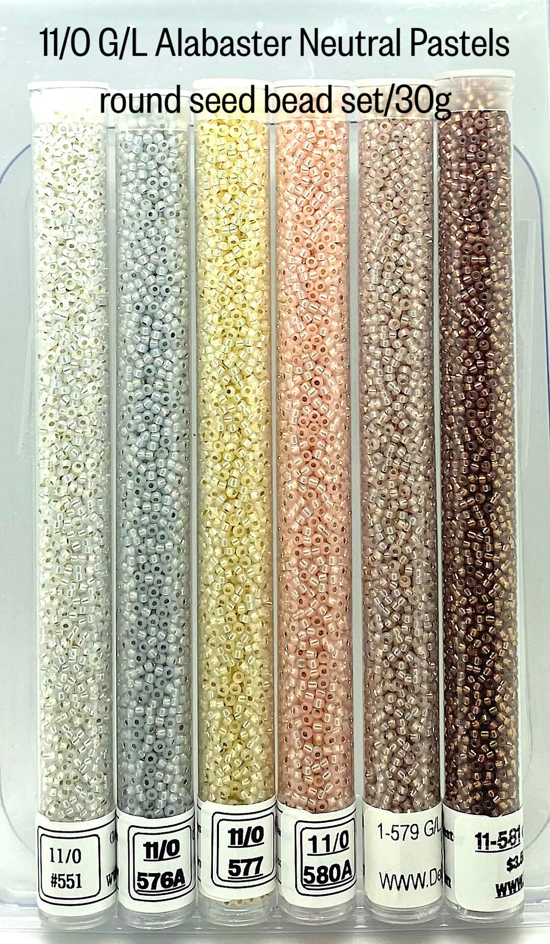 11/0 G/L Alabaster Opal Neutral Pastels Set - Etsy