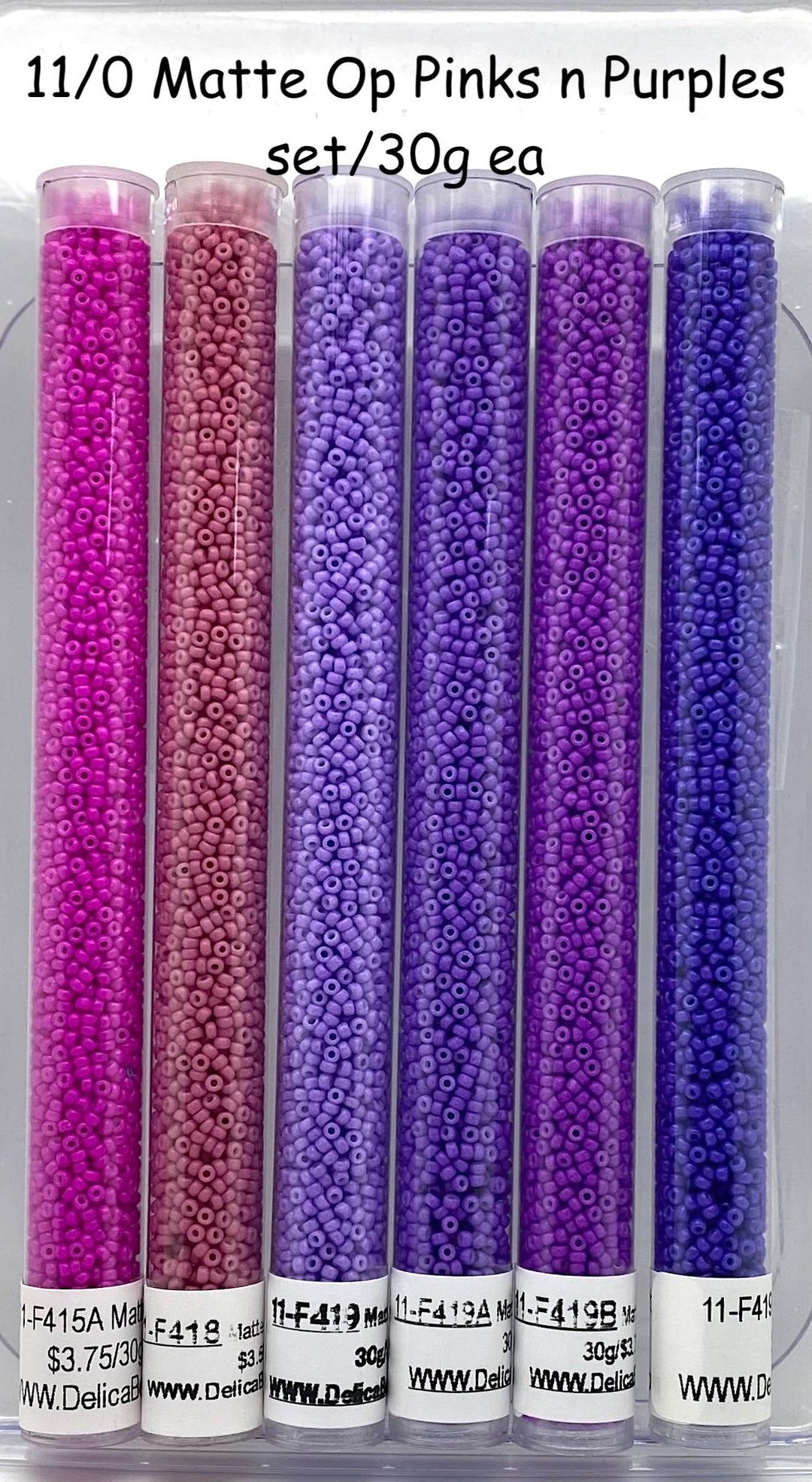 11/0 Matte Op Pinks N Purples Round Seed Beads Set/30g Ea Color - Etsy