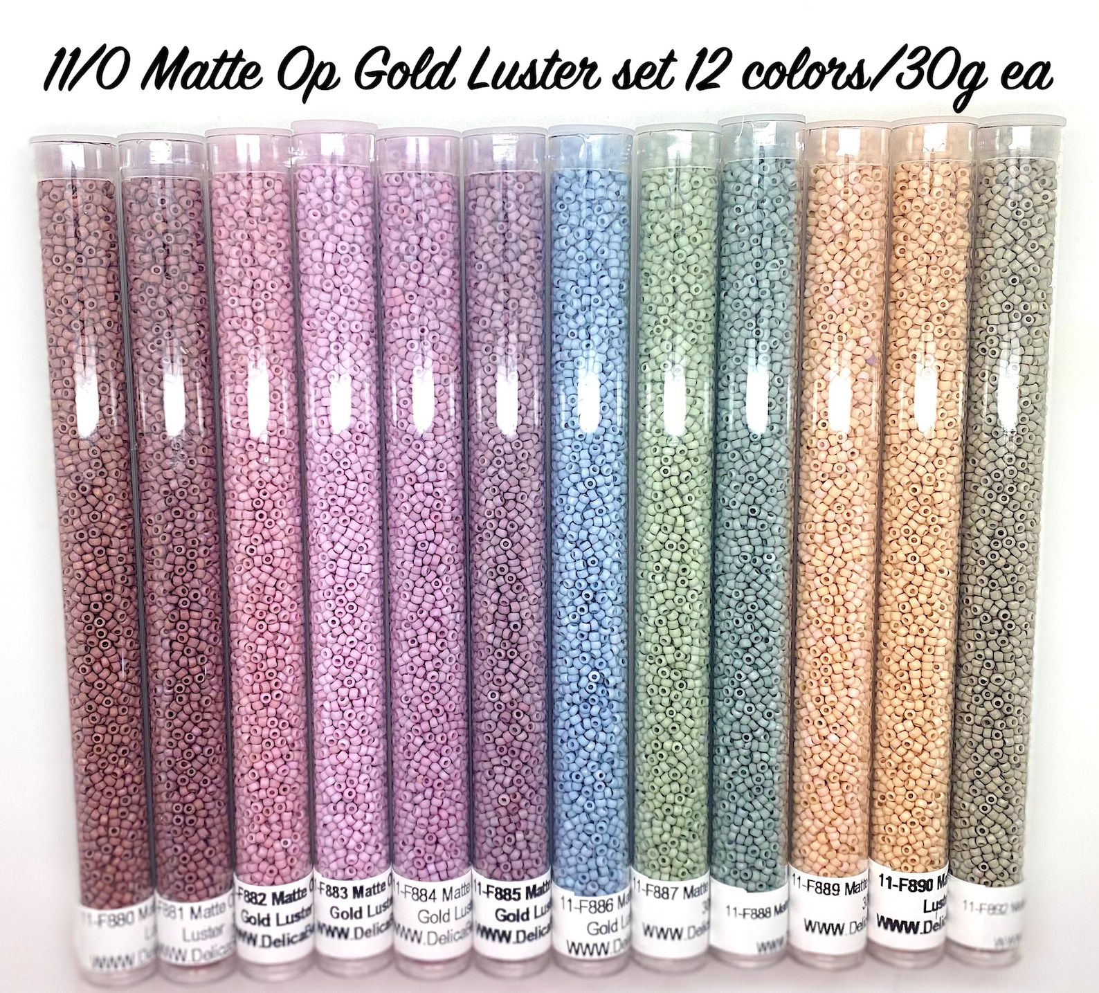11/0 Matte Op Gold Luster Round Seed Bead Set - Etsy