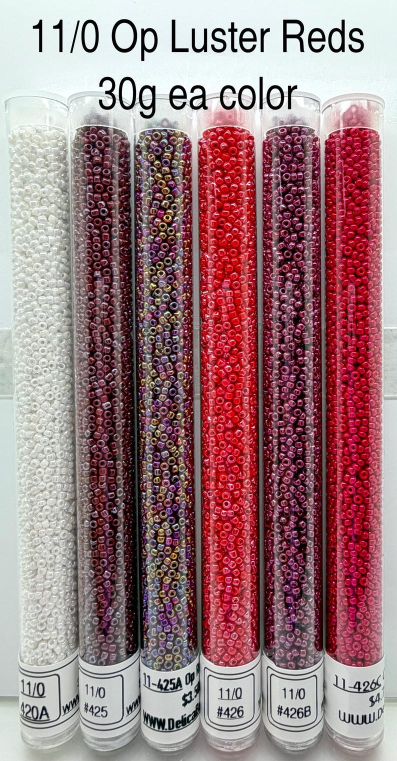 11/0 Op Luster Reds Round Seed Bead Set/30g Ea Color - Etsy