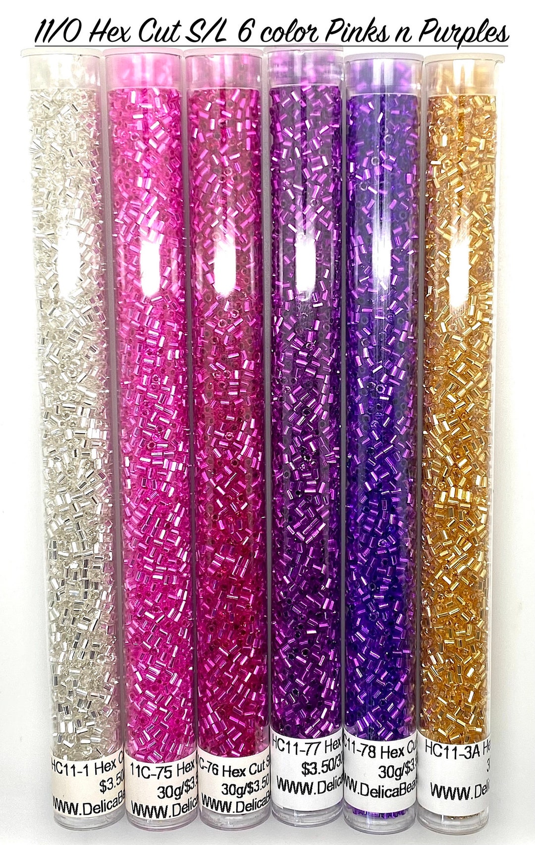 11/0 Hex Cut 6 Color Seed Bead Sets - Etsy