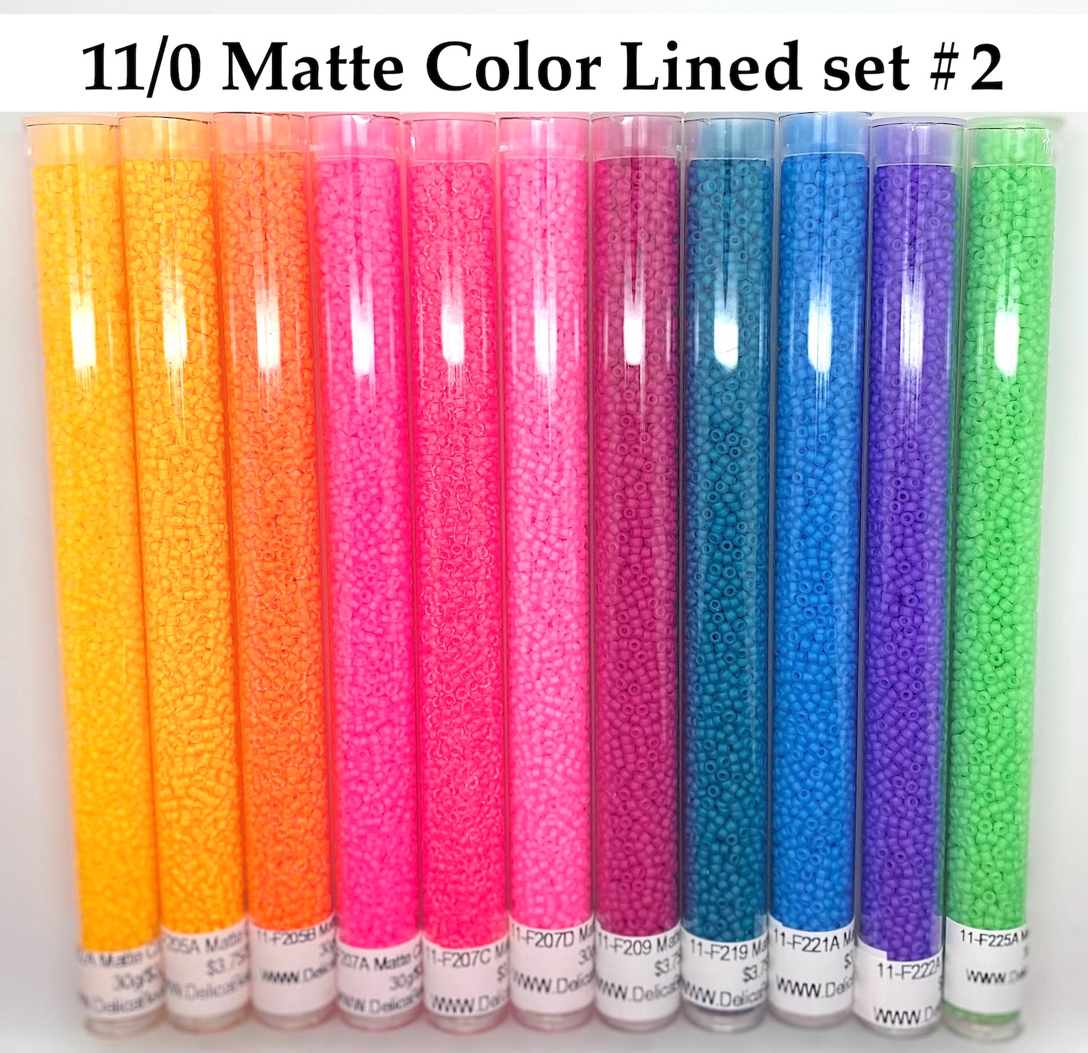 11/0 Matte Color Lined Round Seed Bead Set #2 - Etsy